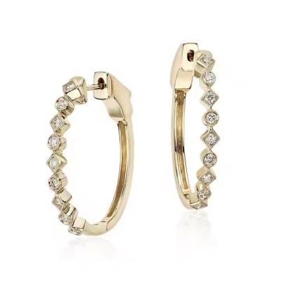 China 14K 18K 24K Gold Plumeria Full Hoop Earrings Essential Jewelry Collection for sale