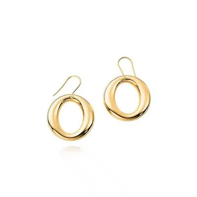 China 14K 18K 24K Gold Plumeria Full Hoop Earrings Essential Jewelry Collection 20mm for sale