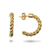 China 14K 18K 24K Gold Plumeria Full Hoop Earrings Essential Jewelry Collection 20mm for sale