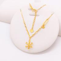 China Versatile Mini Gold Pendant Necklace Ensemble 18K Plated 45cm Chain for sale