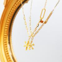 China Versatile Mini Gold Pendant Necklace Ensemble 18K Plated 45cm Chain for sale