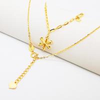 China Versatile Mini Gold Pendant Necklace Ensemble 18K Plated 45cm Chain for sale