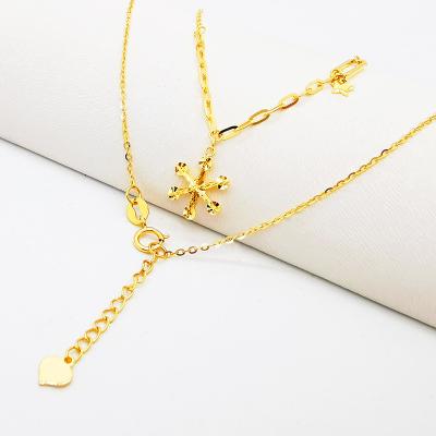 China Versatile Mini Gold Pendant Necklace Ensemble 18K Plated 45cm Chain for sale