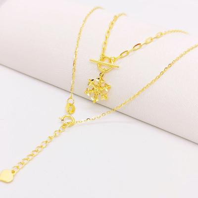 China Exquisite 18kt Yellow Gold Mini Pendant Necklace 45cm Chain Length for sale