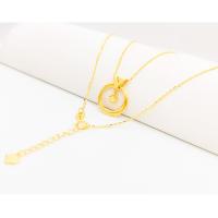China Miniature Gold Pendant Necklace Set 18K Plated 45cm Chain for sale