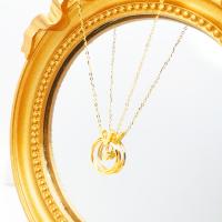 China Miniature Gold Pendant Necklace Set 18K Plated 45cm Chain for sale