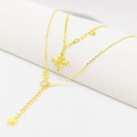 China 18K Gold Mini Pendant Necklace Ensemble 45cm Chain Length Fashion Jewelry for sale