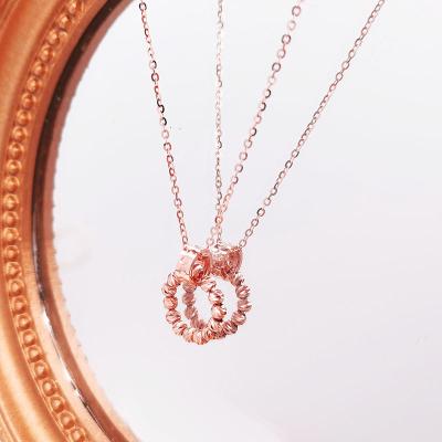 China 18K Forward Mini Gold Pendant Necklace Ensemble 45cm Chain Length for sale