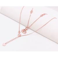 China 18K Rose Gold Genuine Pendant Necklace for Women 45cm Chain Length for sale