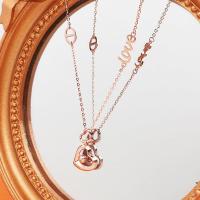 China 18K Rose Gold Genuine Pendant Necklace for Women 45cm Chain Length for sale