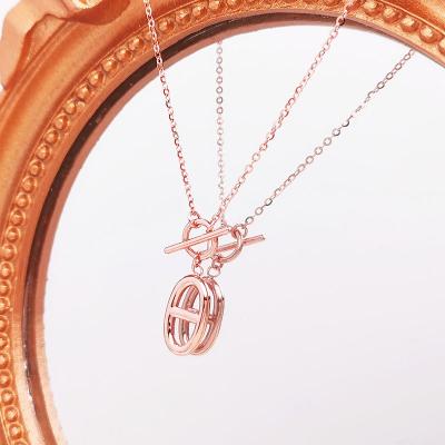 China 18kt Yellow Gold Pendant Necklace for Women Petite 45cm Chain for sale