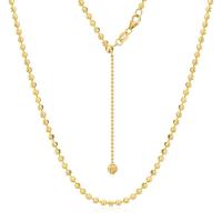 China 18K Rose Gold & White Gold AU750 Popcorn Chain Crescent Necklace - 16''/18''/20''/24'' Lengths for sale