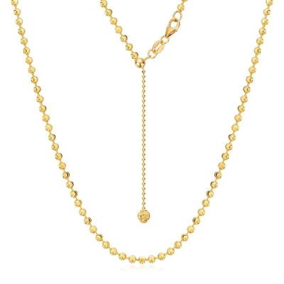 China 18K Rose Gold & White Gold AU750 Popcorn Chain Crescent Necklace - 16''/18''/20''/24'' Lengths for sale