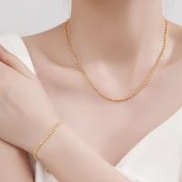 China 18K Rose Gold & White Gold AU750 Popcorn Chain Crescent Necklace - 16''/18''/20''/24'' Lengths for sale