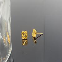 China Petite 18K Gold Plumeria Earrings - 15-20mm Floral Design with 750/1000 Gold Purity for sale