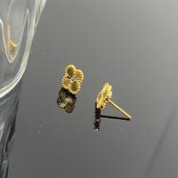 China Petite 18K Gold Plumeria Earrings - 15-20mm Floral Design with 750/1000 Gold Purity for sale