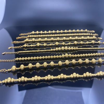China 18K Solid Gold Heart Bracelet Customizable Women's Jewelry 7.5 Inch for sale