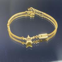 China 18K Solid Gold Heart Bracelet 7.5 Inch Fine Jewelry for Women for sale