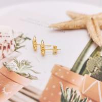 China Modern 18K Gold Plumeria Stud Earringsd for sale