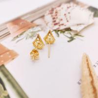 China Modern 18K Gold Plumeria Stud Earringsd for sale