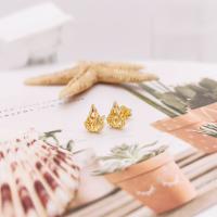 China Modern 18K Gold Plumeria Stud Earringsd for sale
