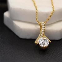 China Opulent 18kt Yellow Gold Pendant Necklace with 75% Pure Gold Content and High-Polish Finish for sale