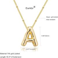China 14k Gold Plated Custom Initial Bubble Letter Pendant Necklace for Women Trendy Personalized Jewelry for sale