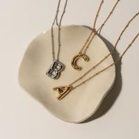 China 14k Gold Plated Custom Initial Bubble Letter Pendant Necklace for Women Trendy Personalized Jewelry for sale