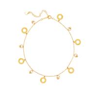 China Custom 18K Gold Anklets Personalized Name Initial Jewelry for Women Rose Gold Yellow Gold White Gold for sale