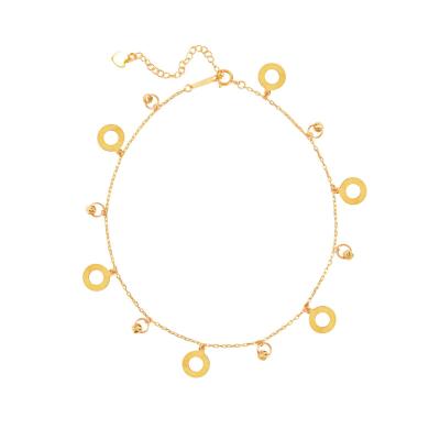China Custom 18K Gold Anklets Personalized Name Initial Jewelry for Women Rose Gold Yellow Gold White Gold for sale
