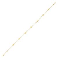 China Custom 18K Gold Anklets with Personalized Name & Initial Charms - 9kt to 18kt Options in Rose, Yellow, White Gold for sale