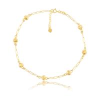 China Custom 18K Gold Anklets with Personalized Name & Initial Charms - 9kt to 18kt Options in Rose, Yellow, White Gold for sale