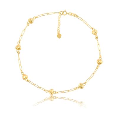 China Custom 18K Gold Anklets with Personalized Name & Initial Charms - 9kt to 18kt Options in Rose, Yellow, White Gold for sale