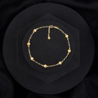 China Custom 18K Gold Anklets with Personalized Name & Initial Charms - 9kt to 18kt Options in Rose, Yellow, White Gold for sale
