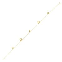 China Custom 18K Gold Anklet with Personalized Names & Initials - 9kt to 18kt Options, Custom Sizes Available for sale