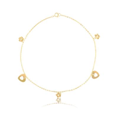 China Custom 18K Gold Anklet with Personalized Names & Initials - 9kt to 18kt Options, Custom Sizes Available for sale