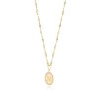 China 18K Gold ‘M’ Pendant Necklace for sale