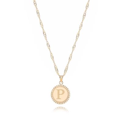 China 18K Gold ‘P’ Pendant Necklace for sale