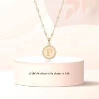 China 18K Gold ‘P’ Pendant Necklace for sale