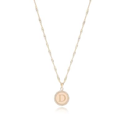 China 18K Gold ‘D’ Pendant Necklac for sale