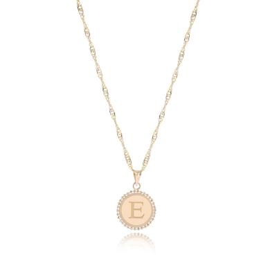China 18K Gold Initial E Pendant Necklace for Women Custom Size Rose Gold Yellow Gold White Gold for sale