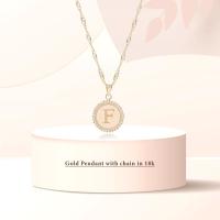 China 18K Gold ‘F’ Pendant Necklac for sale