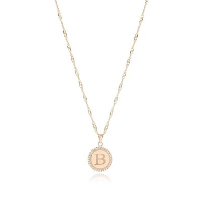 China 18K Gold ‘B’ Pendant Necklace for sale