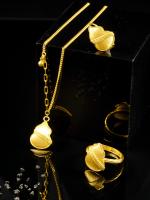 China 24K Pure Gold Jewelry Set with Earrings, Necklace, and Ring - IGI Certified & EPR Compliant for sale