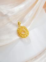 China Qicai 24K Pure Gold Jewelry with Classic Round Design and Lobster Clasp - One Size Unisex Accessories for sale