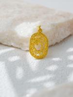 China Qicai 24K Pure Gold Jewelry with Classic Round Design and Lobster Clasp - One Size Unisex Accessories for sale