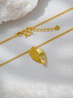 China 24K Gold Heart-Shaped Pendant Necklace with Lobster Clasp - 99.9% Pure Gold Unisex Jewelry for sale