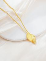 China 24K Gold Heart-Shaped Pendant Necklace with Lobster Clasp - 99.9% Pure Gold Unisex Jewelry for sale