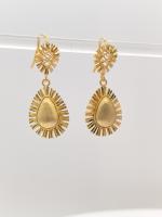 China 925 Sterling Silver Drop-Shaped Earrings with Gold Plating - Lobster Clasp, Unisex Jewelry for sale