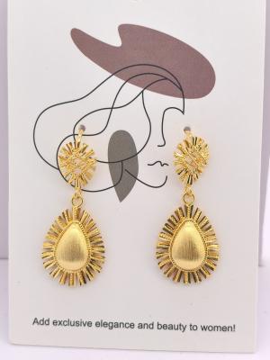 China 925 Sterling Silver Drop-Shaped Earrings with Gold Plating - Lobster Clasp, Unisex Jewelry for sale